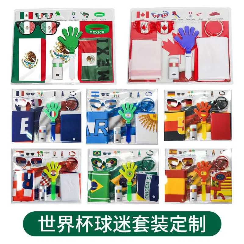 2026 World Cup Fan Supplies Set US Canada Mexico France Flags, Colorful ...