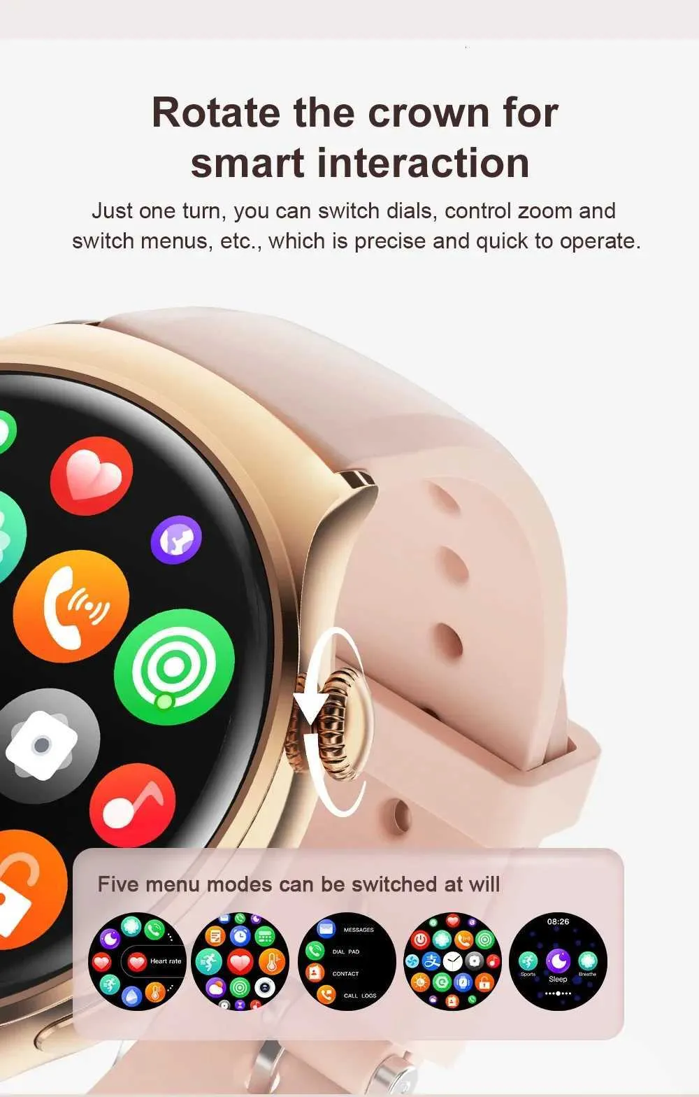 2025 New Women's Heart Rate Smartwatch 18mm Band Width Sport Track NFC ...