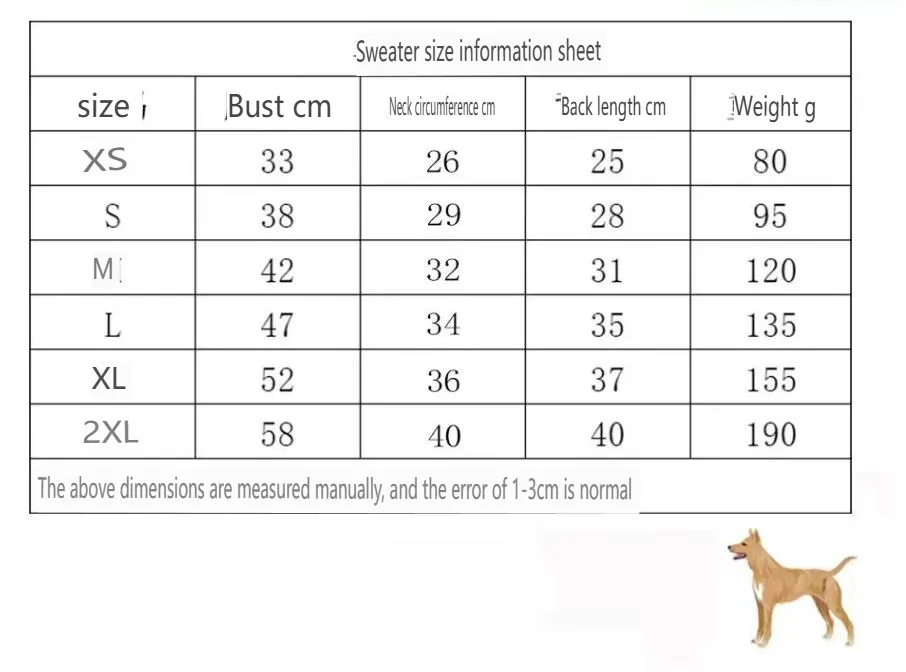 Fashion Dog Clothes Autumn and Winter Thickened Polyester Pet Sweater ...