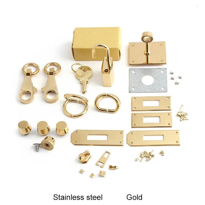 Stainless Steel Bag Buckle With Twist Lock DIY Women's Gold Handbag And ...