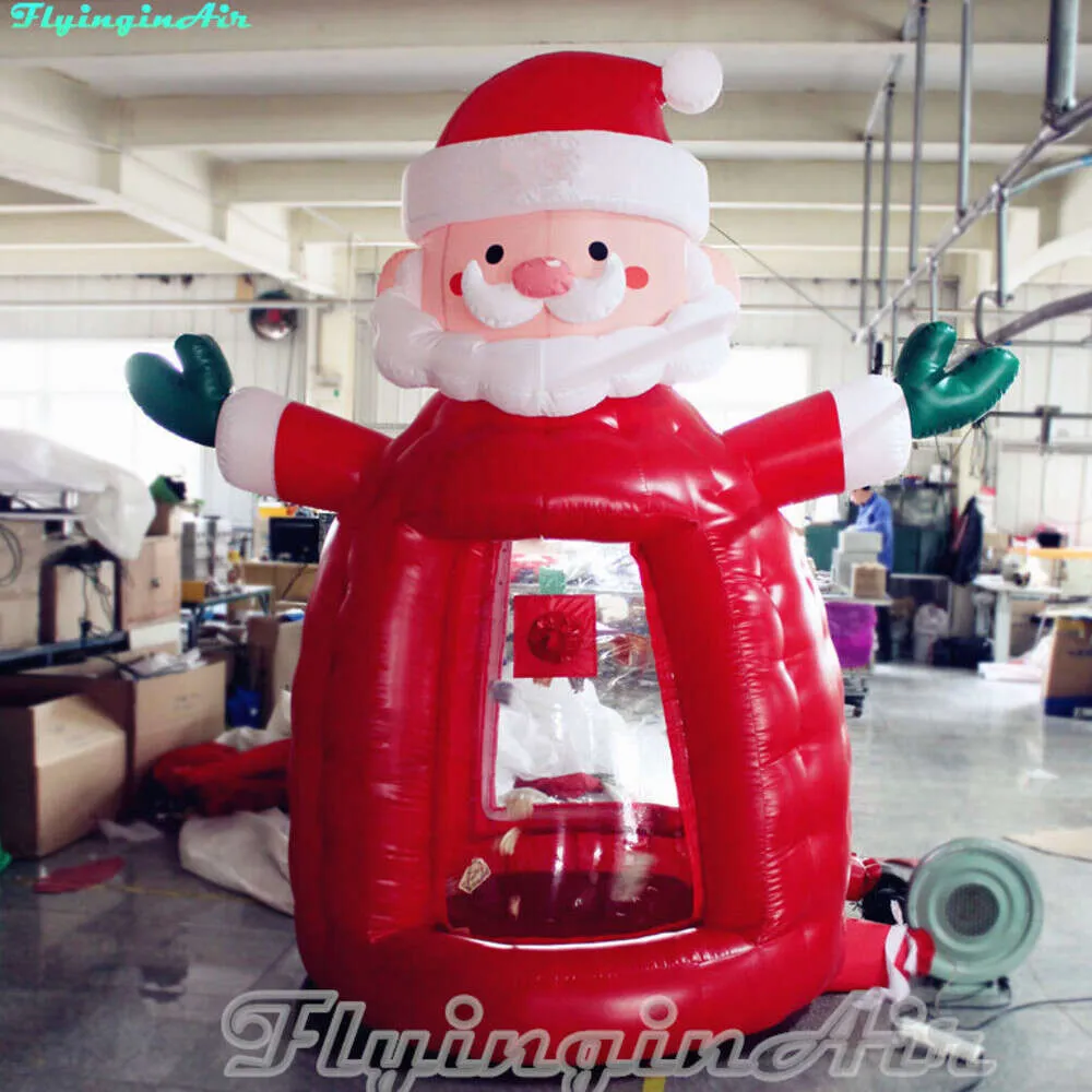 Christmas Inflatable Santa Money Booth 2.5m Air Blown Coupon Machine ...