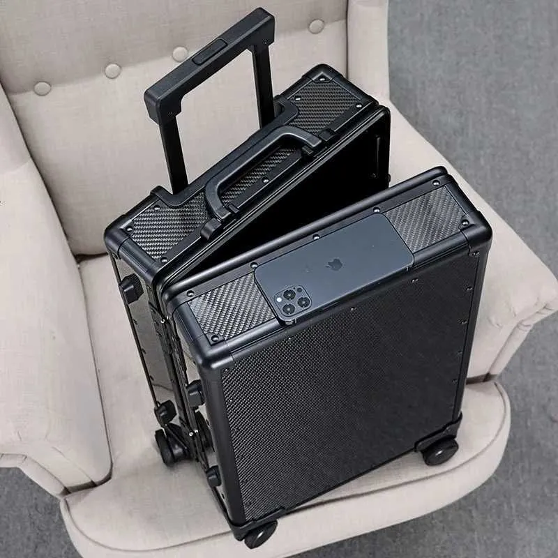 Carbon Fiber Travel Suitcase Rolling Luggage Business Carry-On Aluminum ...