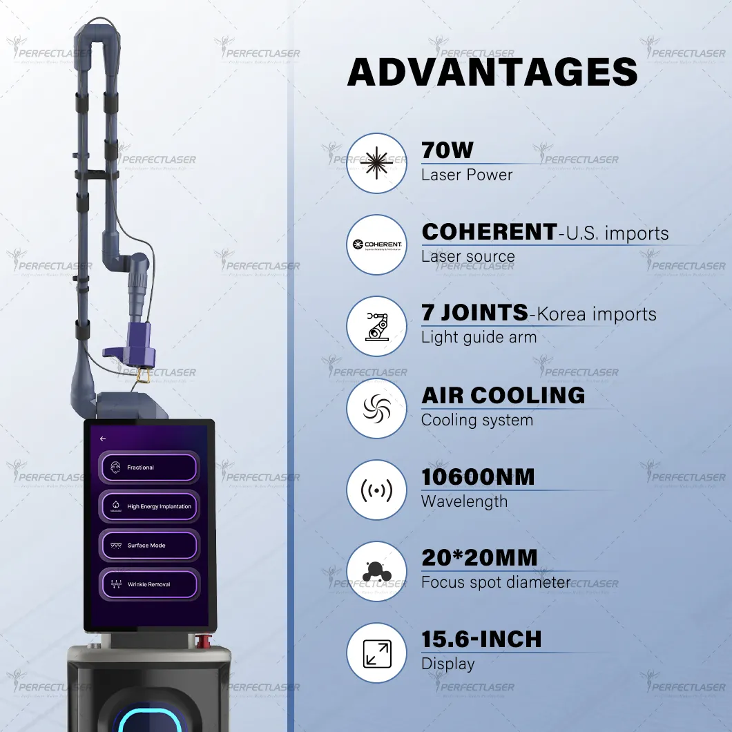 CO2 Fractional Laser Machine 70W for Skin Renewing, Acne Removal, and ...