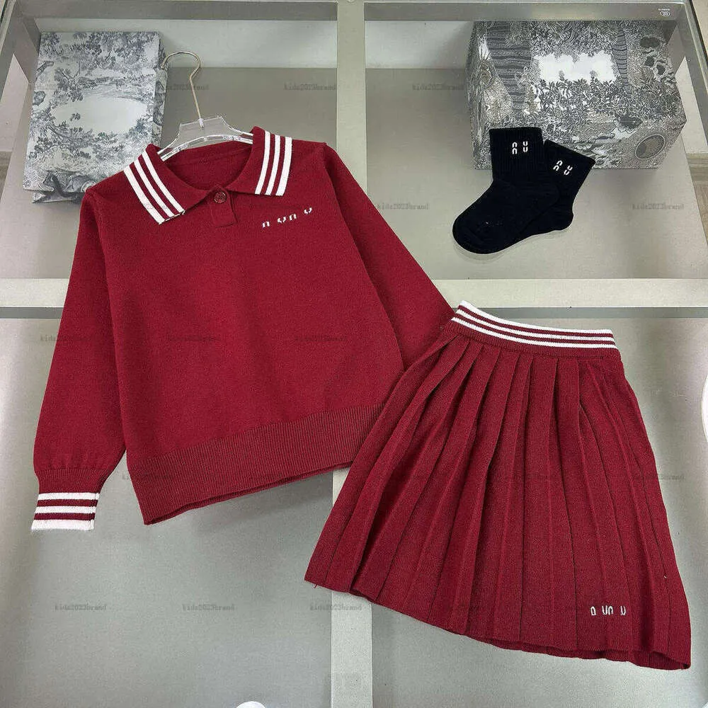 A079X03N263 Girls Dress Suit Long Sleeve Polo Shirt And Overskirt Set ...