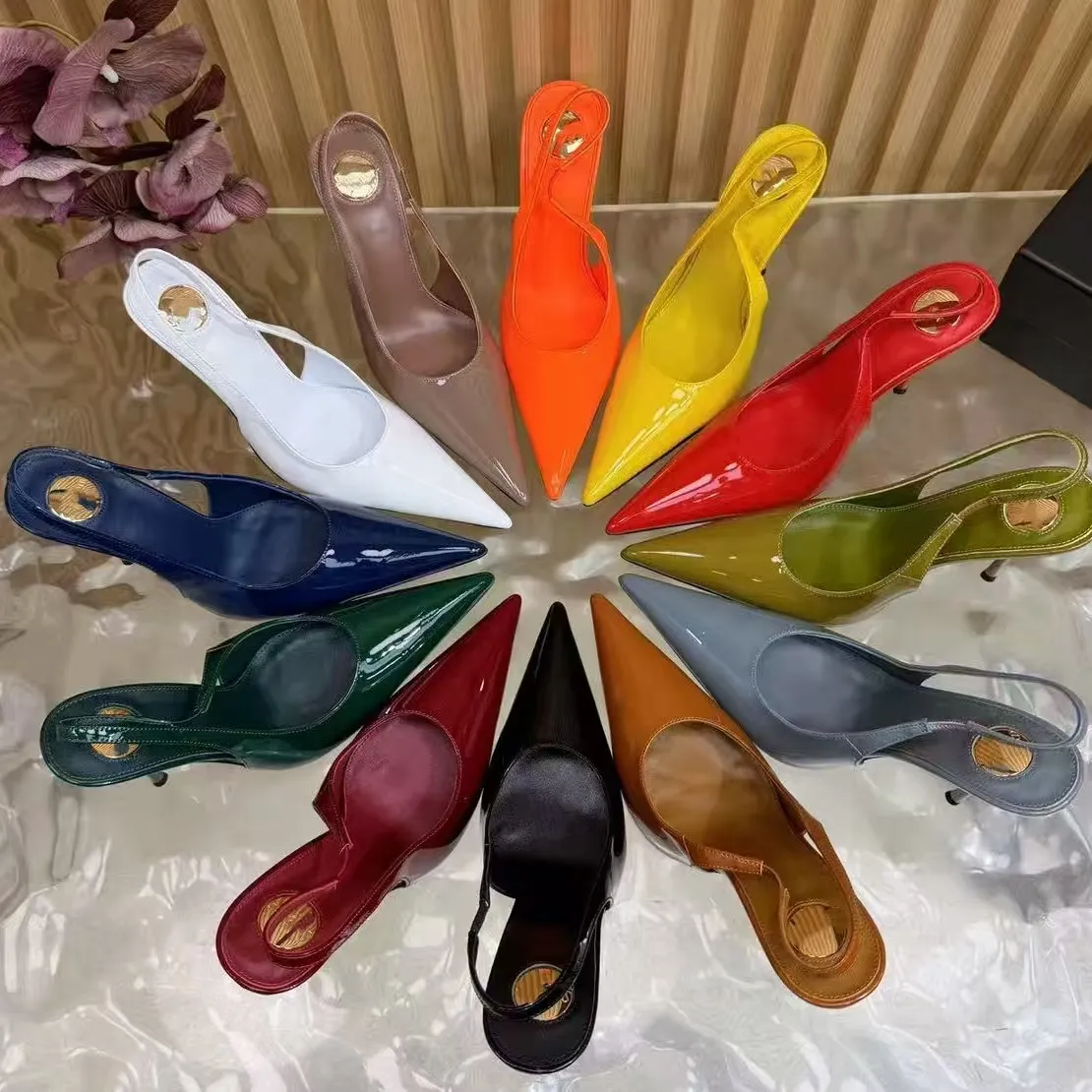 Bulk Top Quality Pointed Toes Slingback Sandal Stiletto High Heels ...