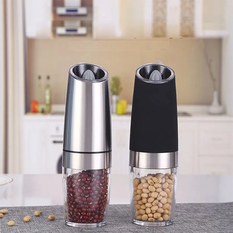 Electric Gravity Mill Spice Salt And Pepper Grinder Site With LED Light ...