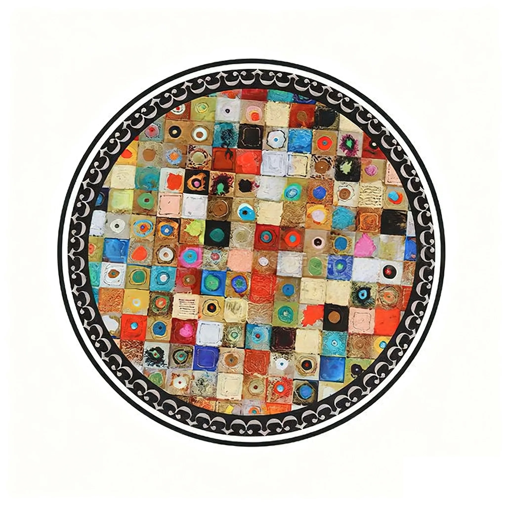 25 inch Mosaic Round Ceramic Coasters with Cork Backing for Mugs and ...