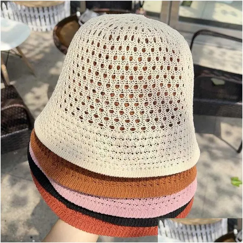 Korean Knitted Crochet Bucket Hat Etsy With Wide Brim For Women Perfect ...