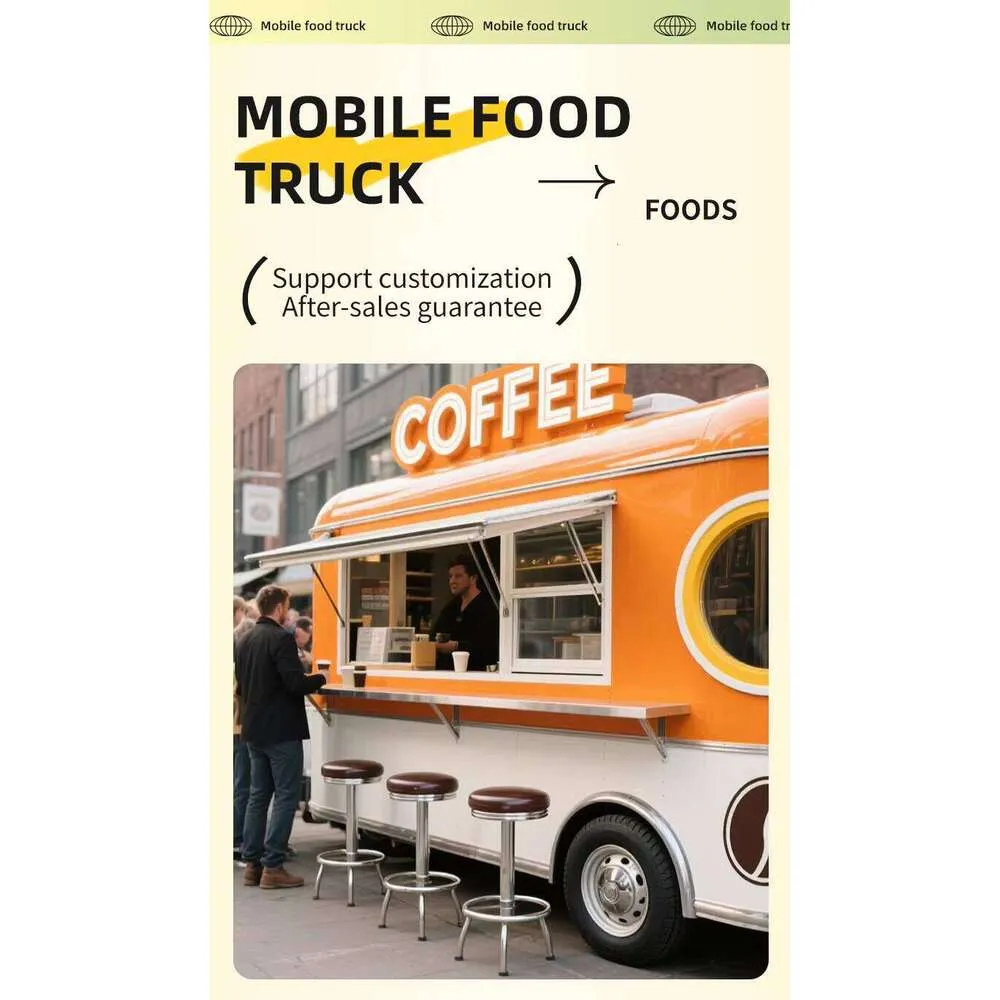Customized Mobile Food Truck Food Trailer Cart With Composite Board ...