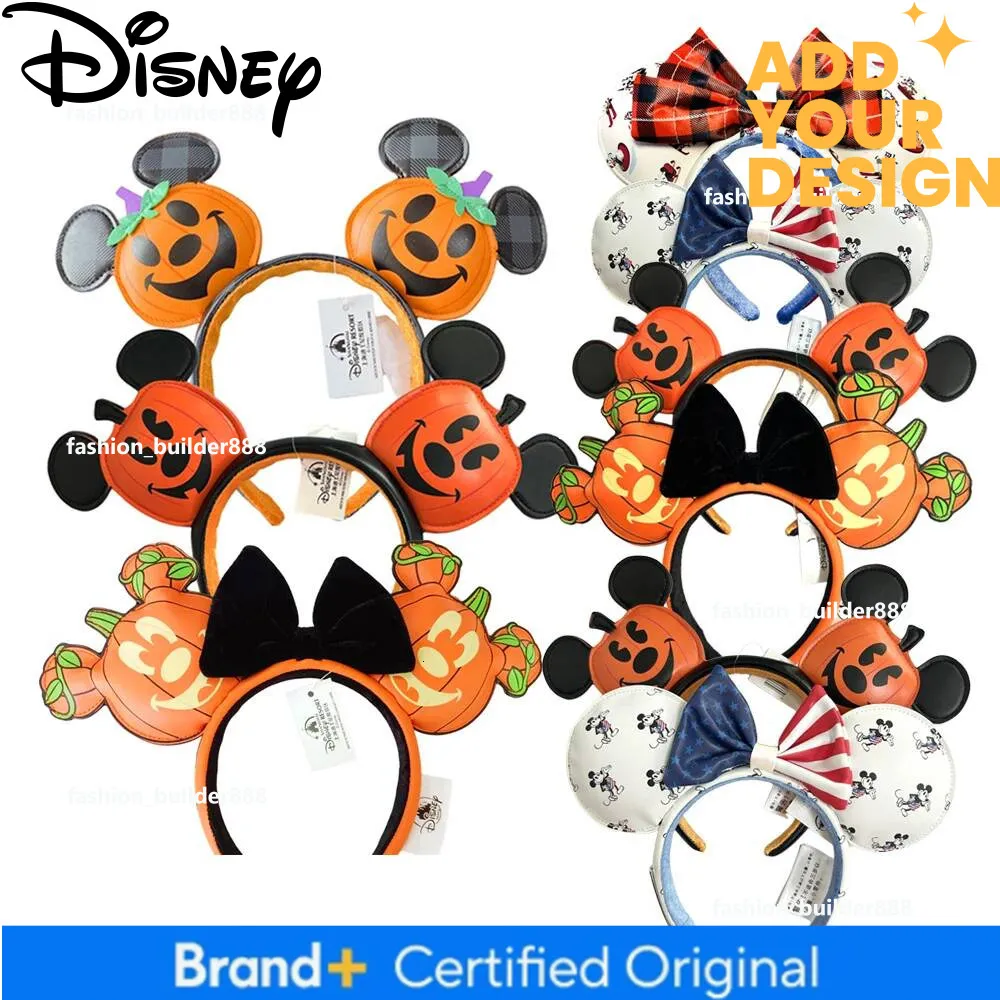 Custom Disney PU Pumpkin Mickey Mouse Ear COSTUME Hallowmas Headband ...