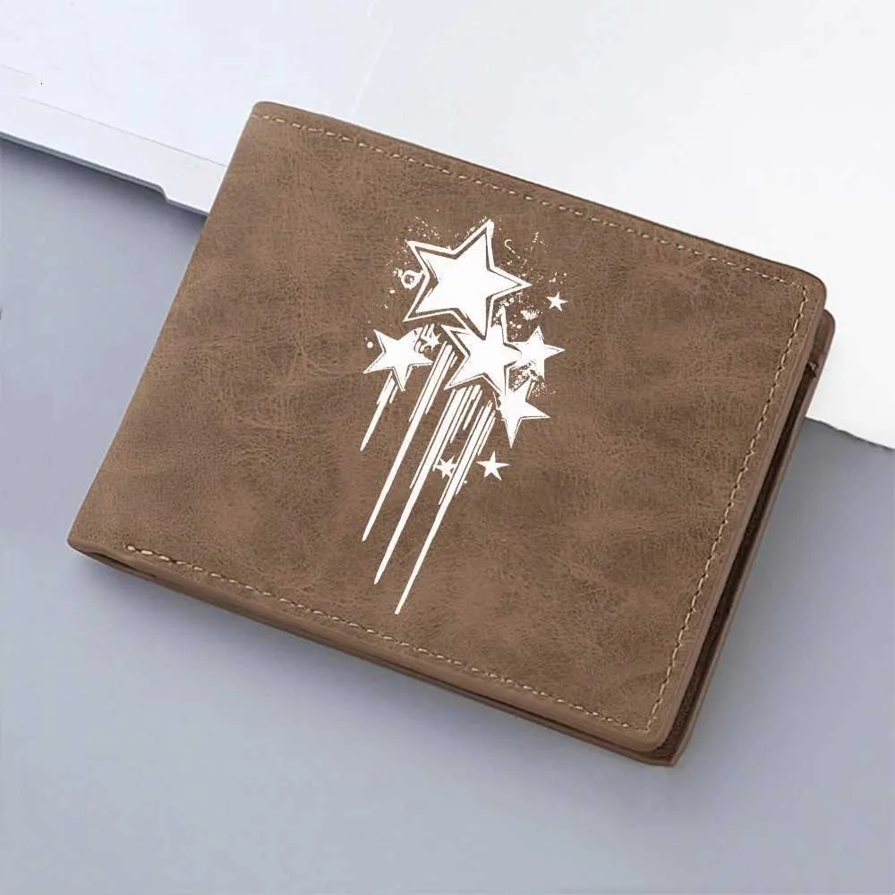 Mens Wallet with Star Outline Flat Design, PP Material, Coin Pocket ...