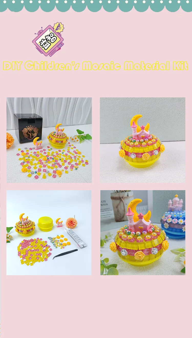 Automatic Rotating DIY Mosaic Music Box Craft Set Pottery Tool 4.9 × 3. ...