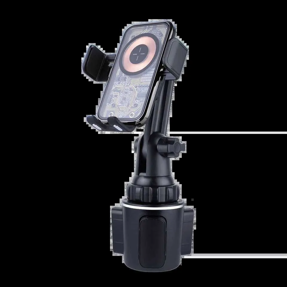 Universal Car Cup Phone Holder Mount Qi Wireless Fast Charger With ...