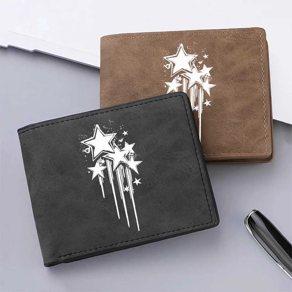 Mens Wallet with Star Outline Flat Design, PP Material, Coin Pocket ...