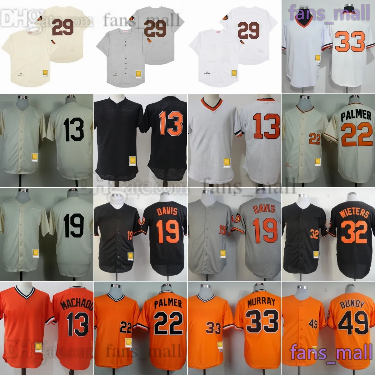Vintage Throwback Orioles Baseball Shirt Machado, Davis Palmer, Paige Wieters, Murray Bundy ...