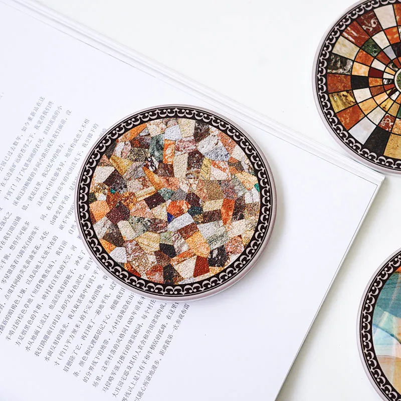 25 inch Mosaic Round Ceramic Coasters with Cork Backing for Mugs and ...
