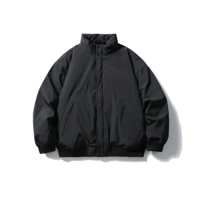 Mens Double Zipper Knit Hooded Down Jacket Winter Y2K Oversize Solid ...