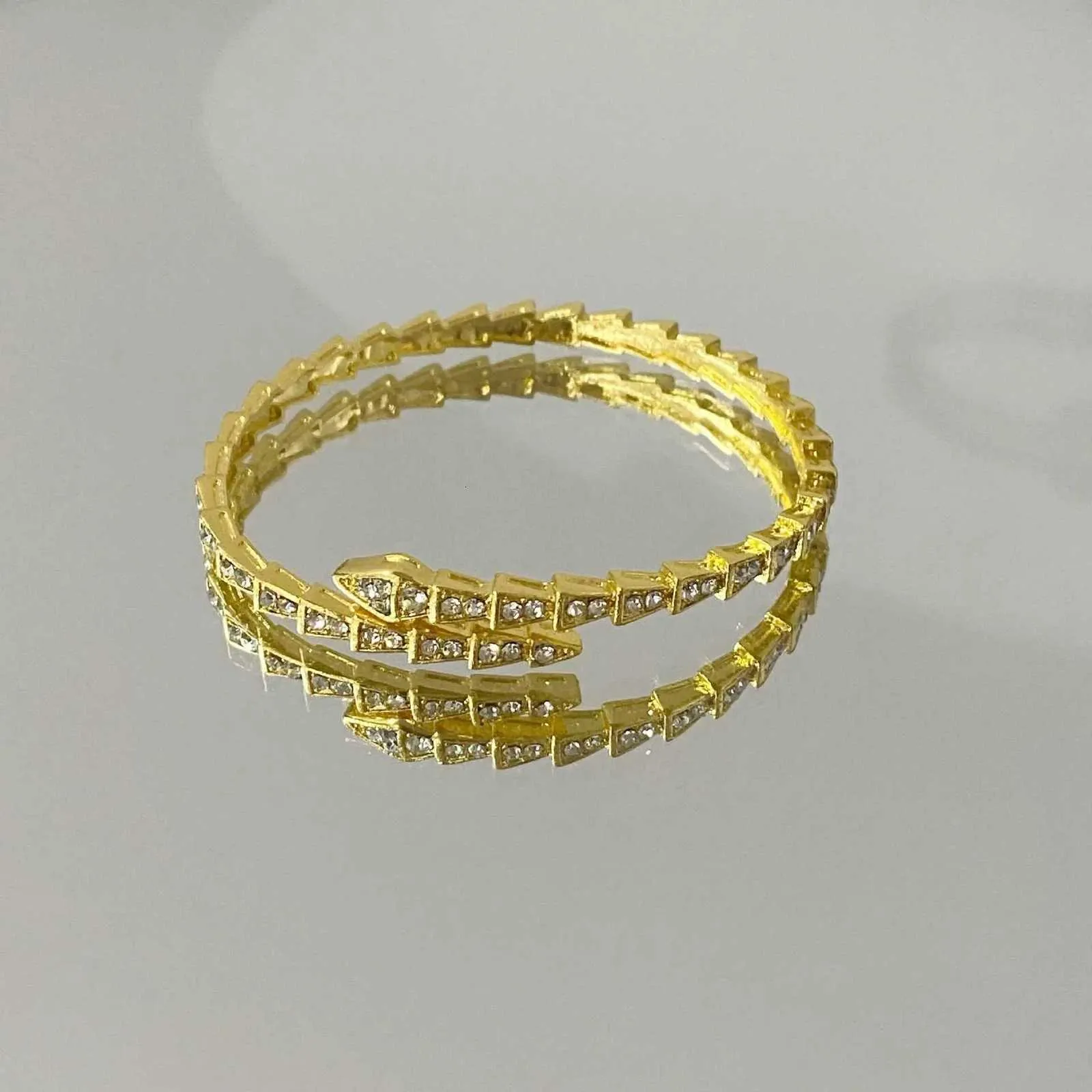 Snake-Shaped Open Hand Bracelet Copper Metal Gold Finish Unisex Beach ...