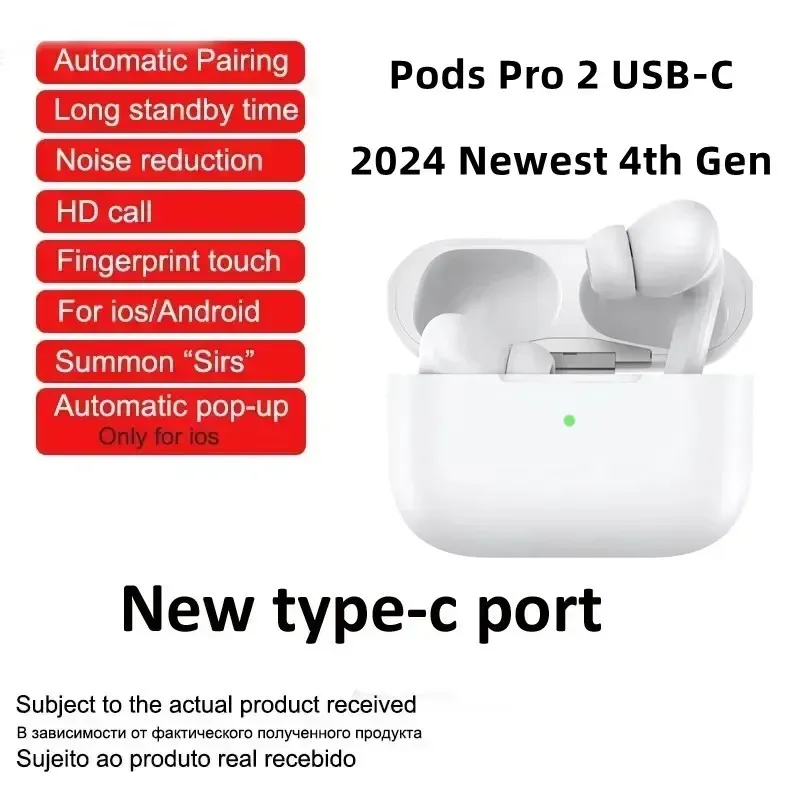Pods Pro 2 USB C Earbuds 4th Gen TWS Wireless Headphones With Active ...