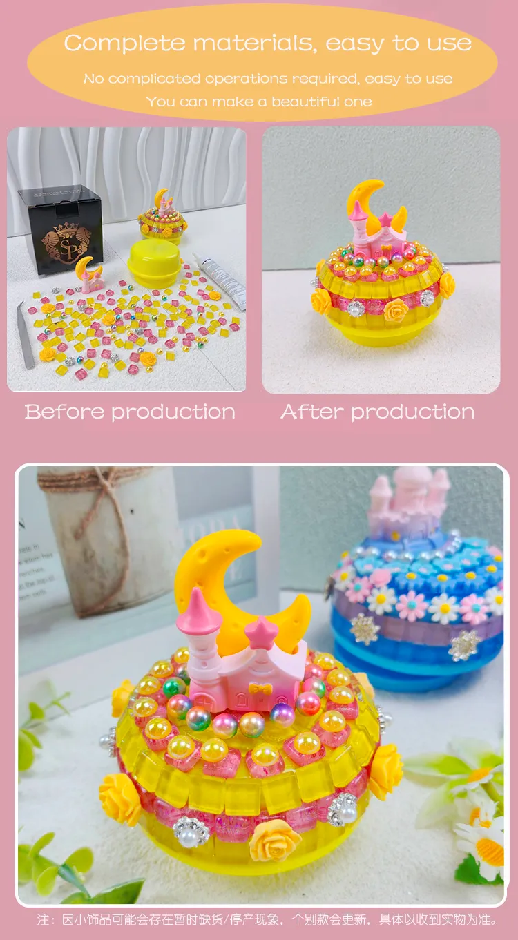 Automatic Rotating DIY Mosaic Music Box Craft Set Pottery Tool 4.9 × 3. ...