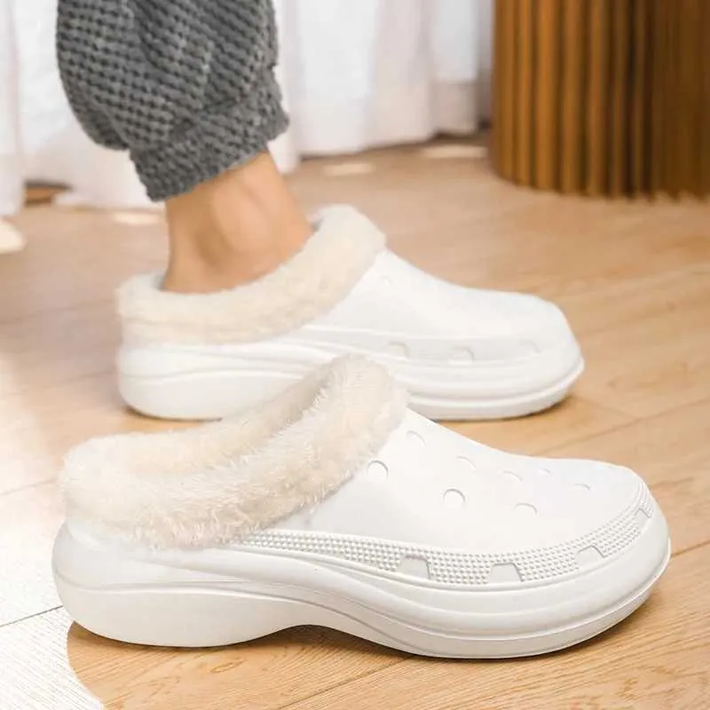 Mens Indoor Outdoor Slippers Lightweight Cotton Wood Sole Warm Home ...