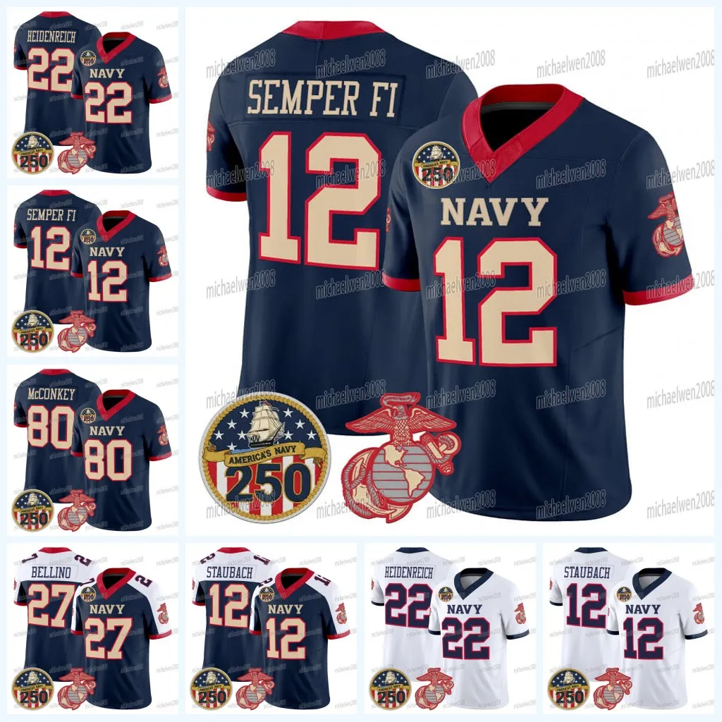 Navy Midshipmen 2025 26 250th Anniversary Patch Jersey Roger Staubach ...
