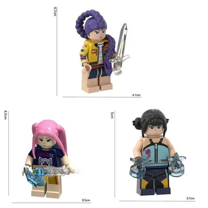 Anime Kpop Demon Hunters Mini Figure Building Blocks Rumi Zoey Mira ...