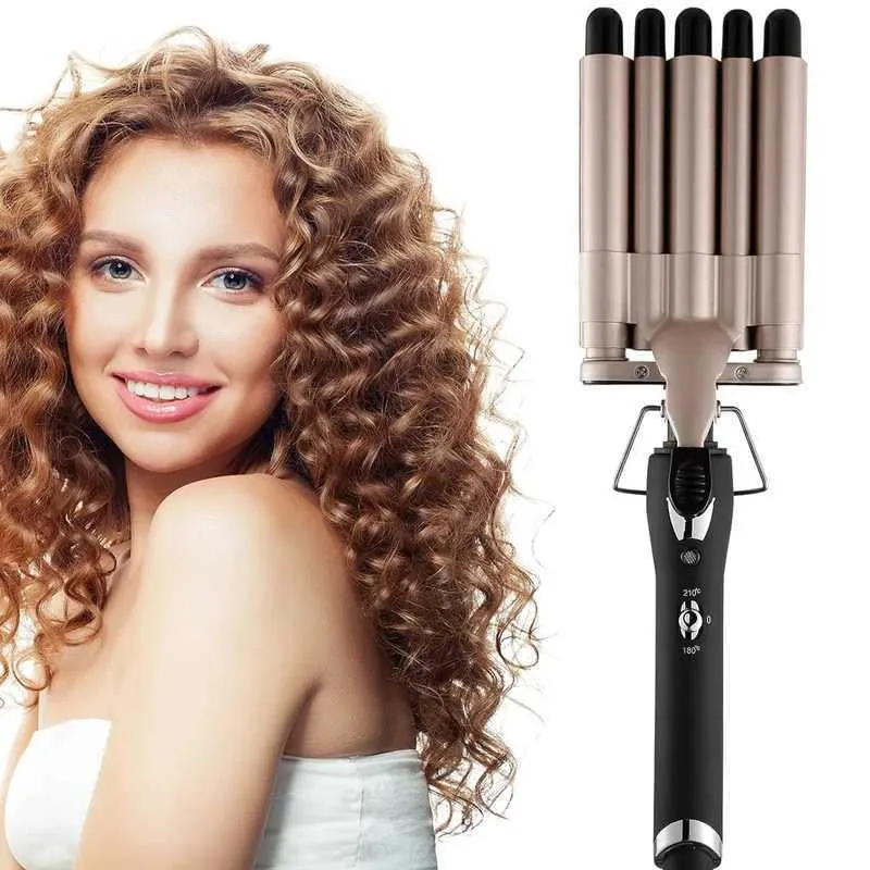 5 Bucket Curling Iron Rod Hair Wave Temperature Adjustable Ceramic ...