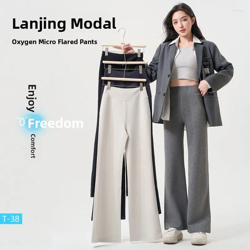 High Waist Slimming Modal Pants for Women with Zipper Fly Closure ...