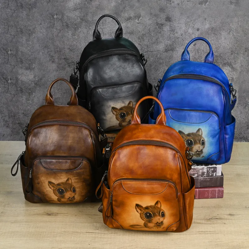 Handmade Vintage Leather Backpacks Artistic... From Hengdewei, $75.32 ...
