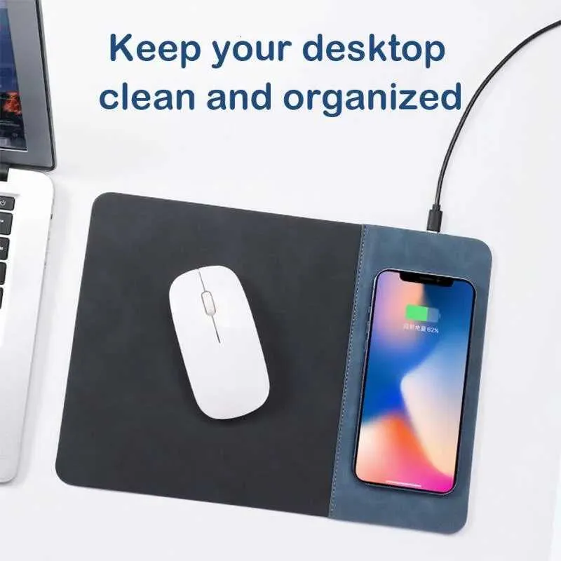 Mouse Pad with 15W Wireless Fast Charging 2 in 1 PU Leather Gaming ...