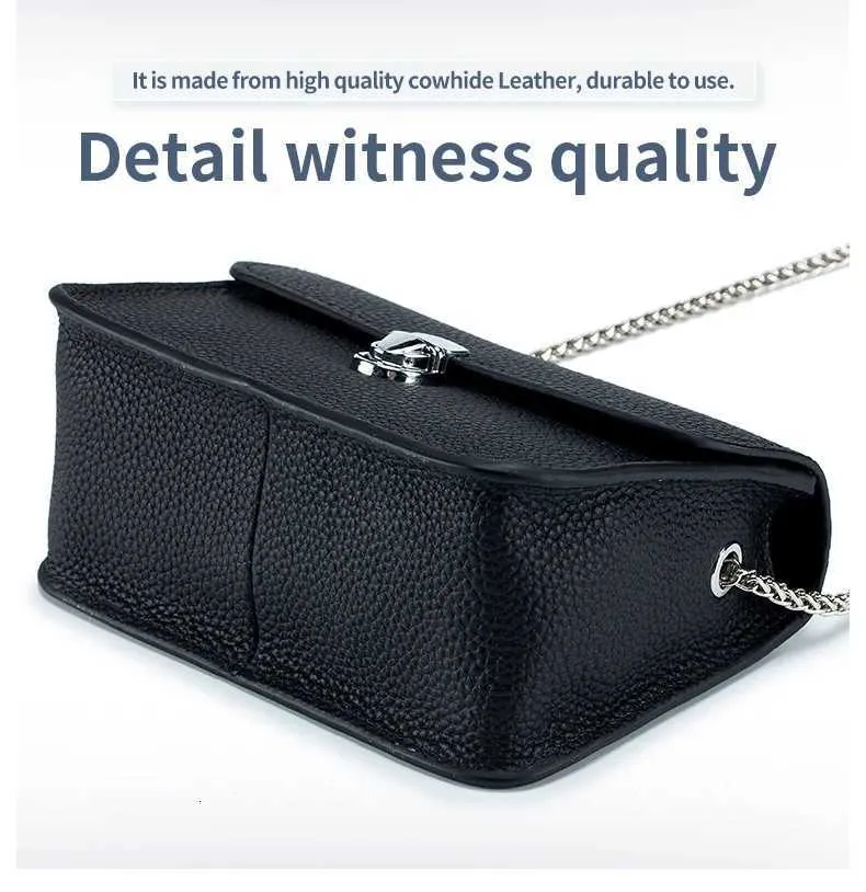 Leather Messenger Bag for Men Mini Flap Chain Shoulder Crossbody Bag ...