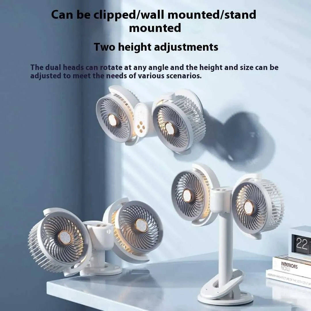 J250418 USB Dual Head Fan Desktop & Wall Mount,... From Donald_store ...