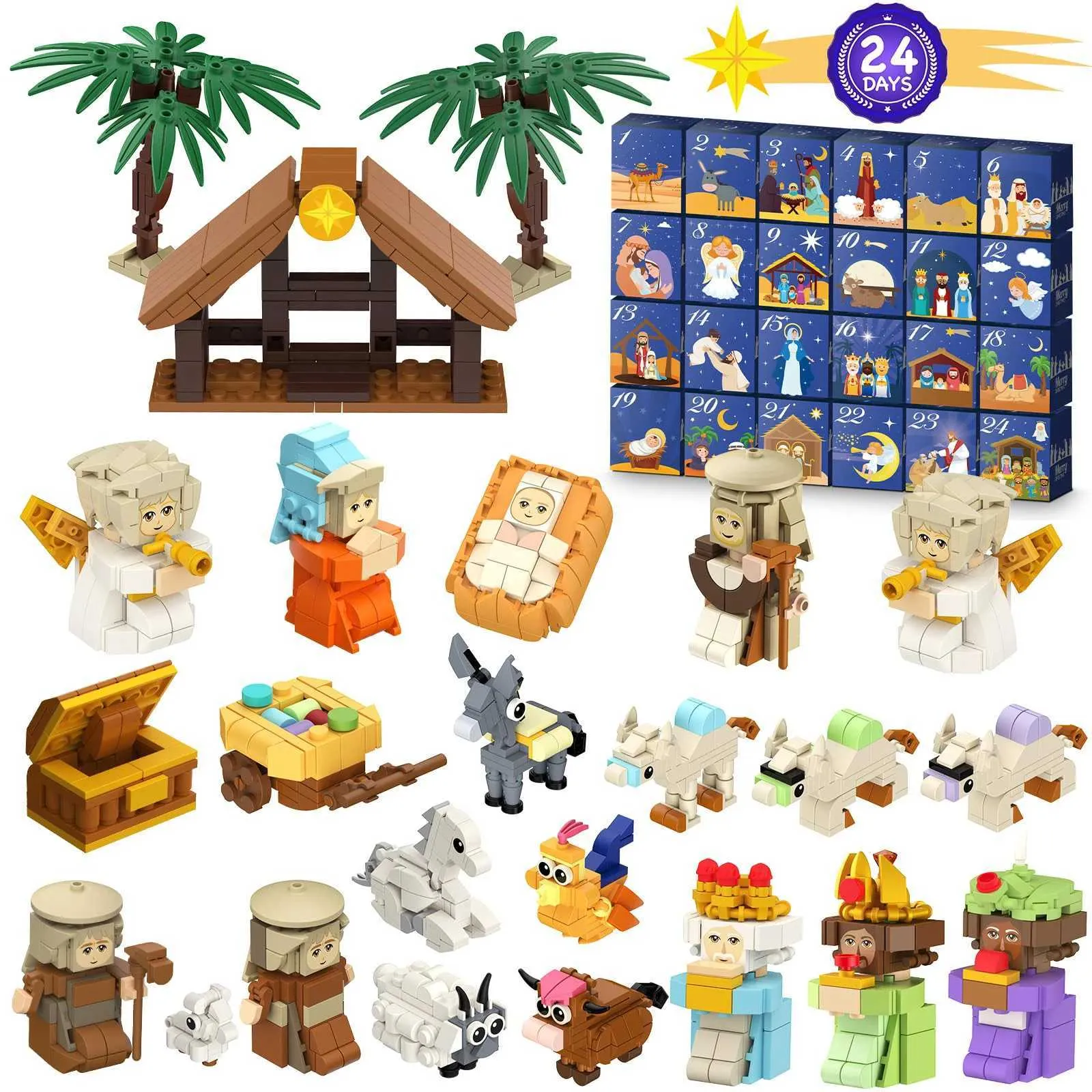 L251118QGPK Christmas Nativity Advent Calendar 2025 24 Day Countdown ...