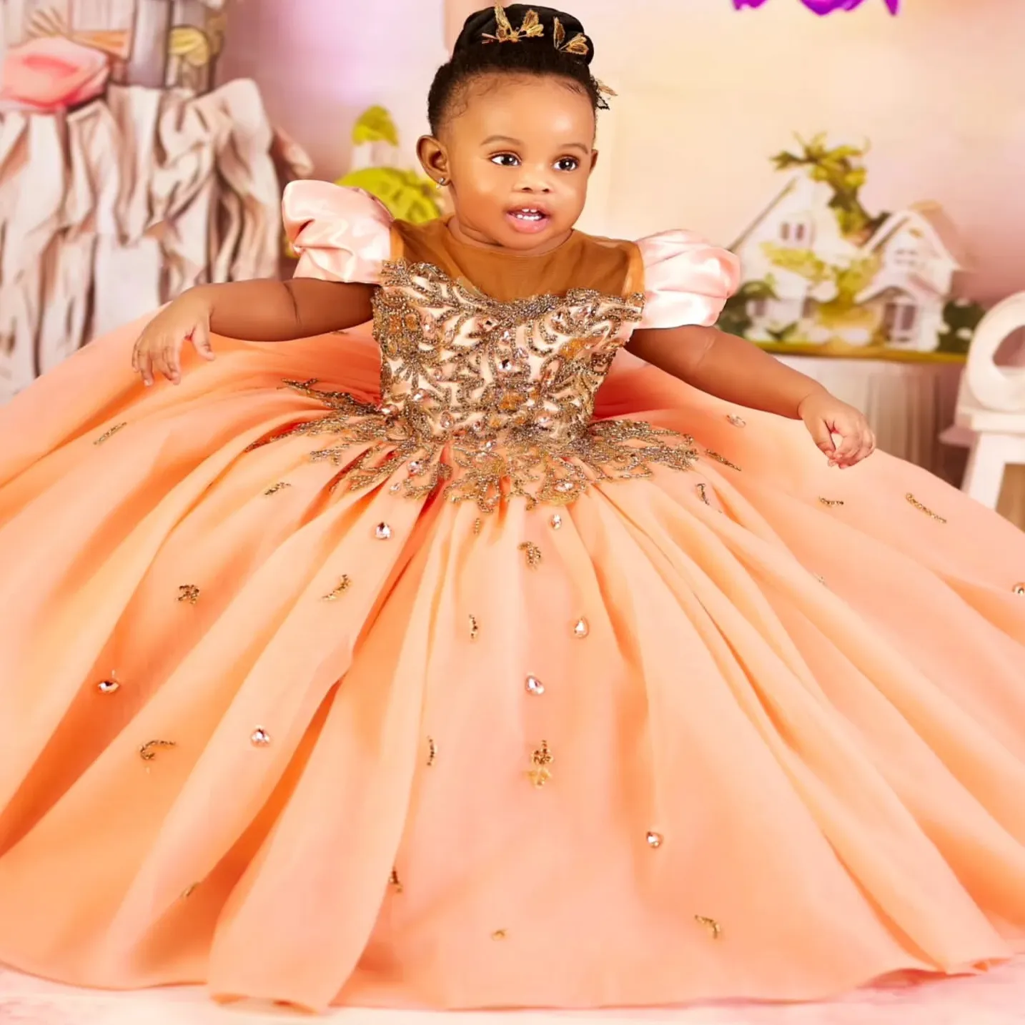 ZJ427 Coral Flower Girl Dresses Tulle Ball Gown... From Chic_cheap, $98 ...