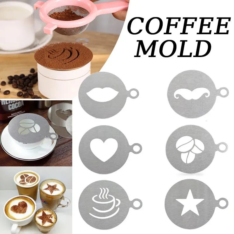 Stainless Stee Coffee Mold Coffee Latte Cappuccino Barista Pull Flower ...