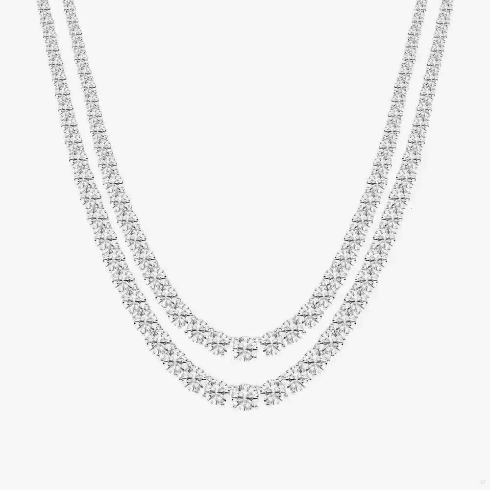 Sterling Silver Twisted Singapore Chain Tennis Necklace with White ...