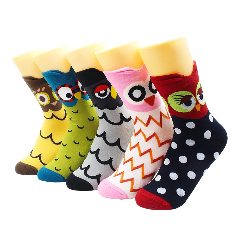 Acrylic Knit Over-The-Knee Animal Print Socks for Women with Cartoon ...