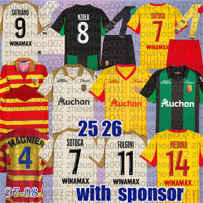 RC Lens Soccer Jerseys Retro 97 98 Football Kit For Kids And Adults ...