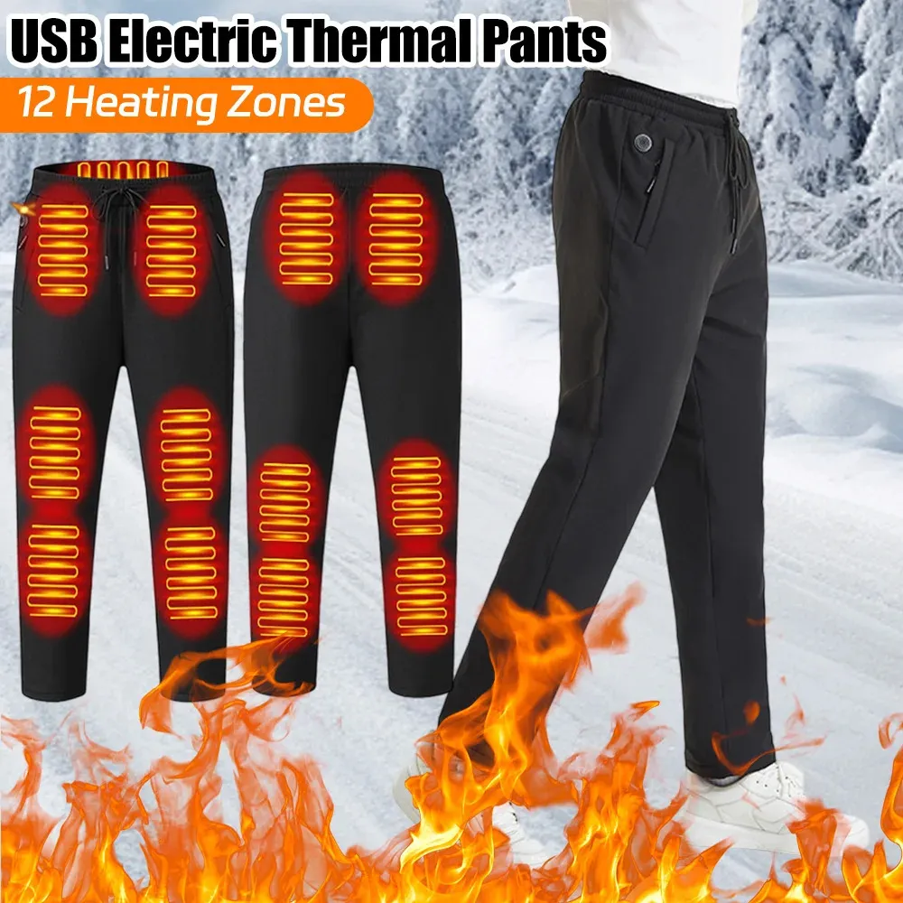 USB Electric Heated Thermal Pants for Women with 12 Heating Areas ...