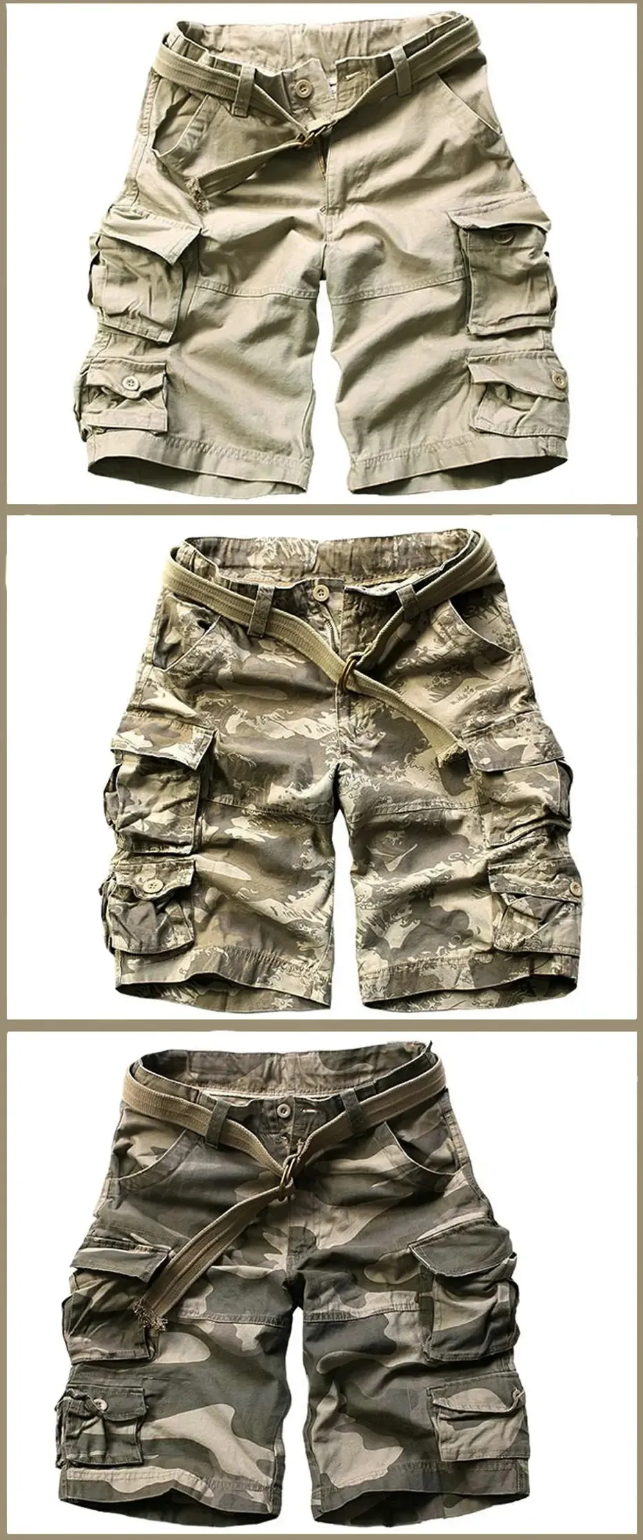 High Quality Camouflage Cotton Cargo Shorts for Men, Summer Multi ...