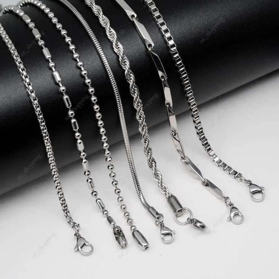 Stainless Steel Snake Bone Cuban Chain Necklace For Men Women Silver ...