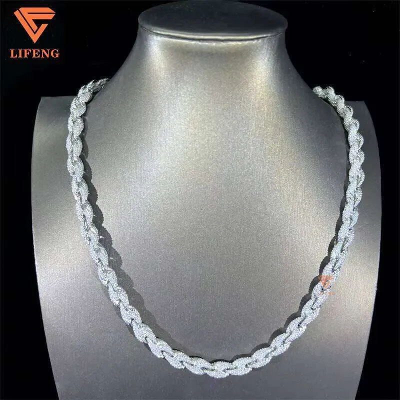8mm Thick Figaro Chain Necklace with White Diamond Solitaire Pendant ...