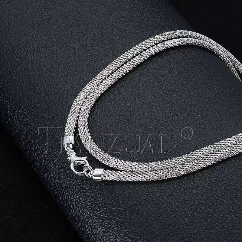 Twisted Singapore Chain 4mm Wide Stainless Steel Sterling Silver ...