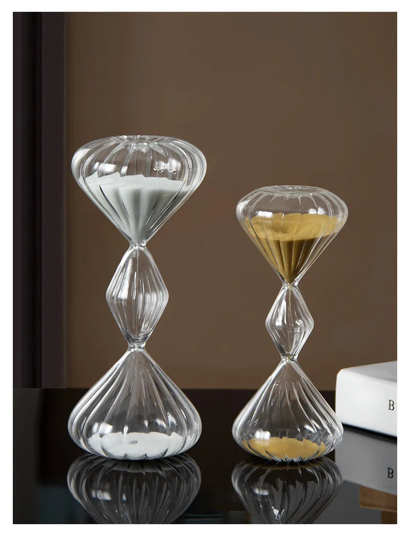 Creative Gift Threaded Waterdrop Glass Hourglass Timer 9 in x 4 in ...