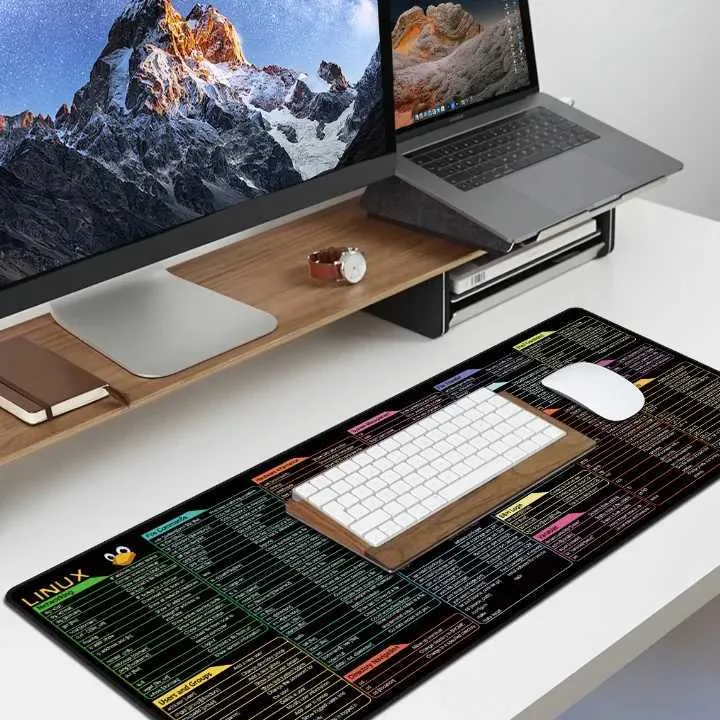 Desk Mouse Pad Large with Stitched Edge and Non-Slip Base for Keyboard ...