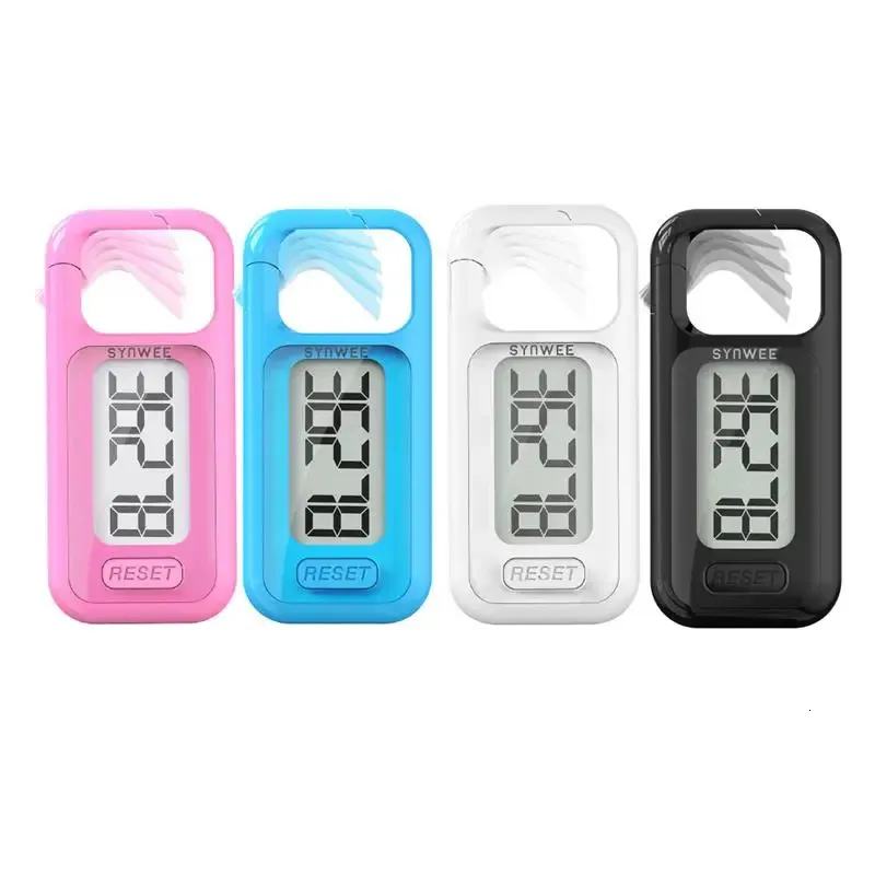 Simple 3D walking pedometer with large display, detachable clips, and ...