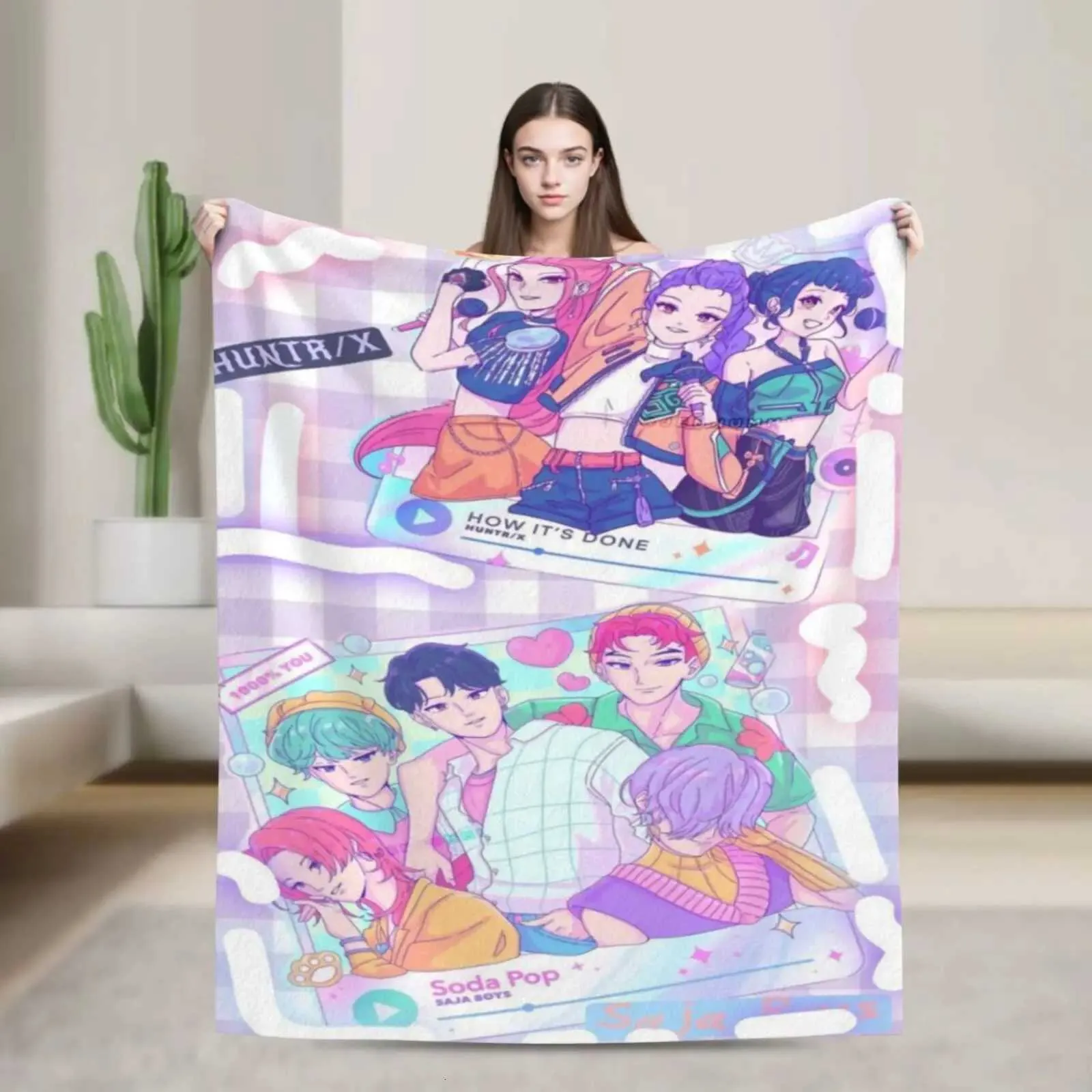 Demon Hunters Cozy Super Soft Flannel One Piece Blanket Lovely Anime ...