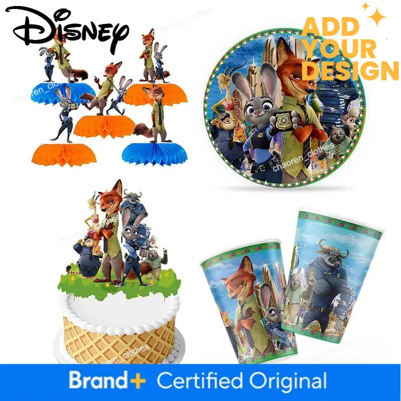 Zootopia Custom Theme Disposable Easter Tableware Plate With Forest ...