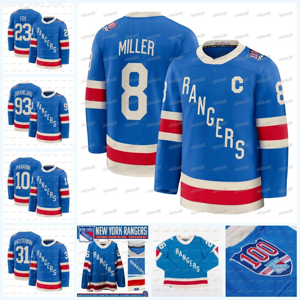 NY Ranger Centennial Hockey Jersey Official NHL Fan Wear With JT Miller ...